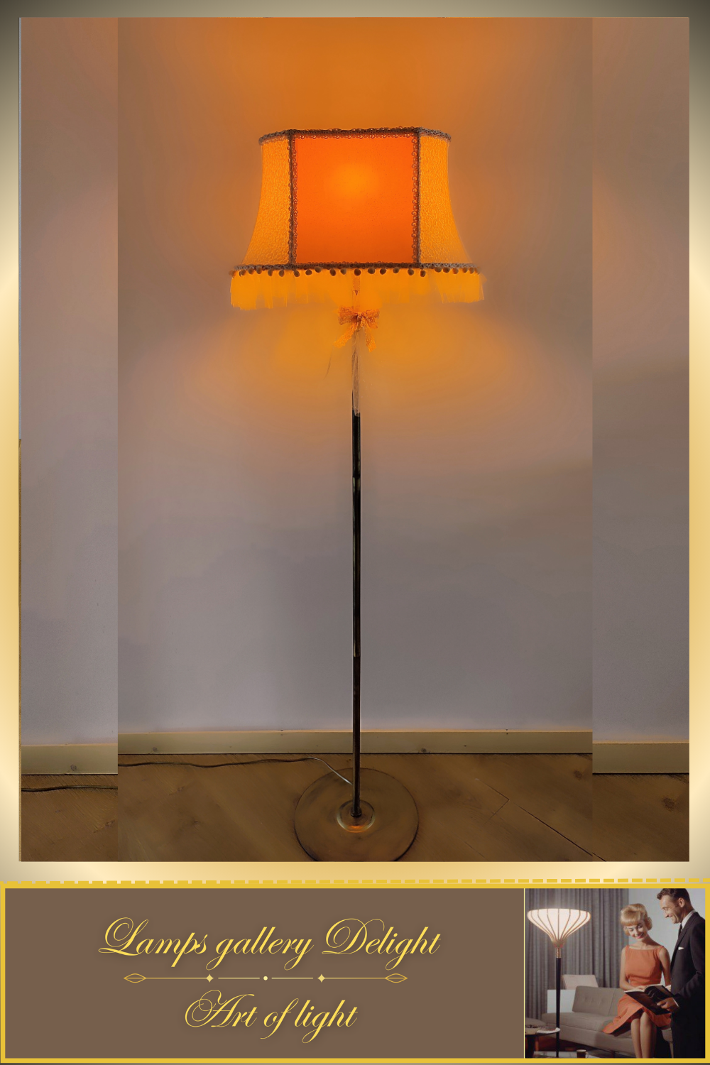 Floor lamp. Victorian style. Girlish pink and peach floor lamp a gift for a girl. 5307